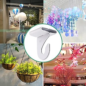 Gansita 12 Pair Drop Ceiling Hooks, T-Bar Track Clip Suspended Ceiling Hooks,White Heavy Duty Ceiling Hooks for Hanging Plants & Decorations, Metal T-Bar Hooks for Suspended Drop Ceiling Tiles