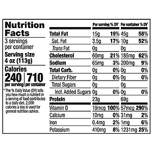 Amazon Fresh Brand, Atlantic Salmon Skin On Fillet Portions, 12 Oz, Responsibly Sourced (Previously Frozen)