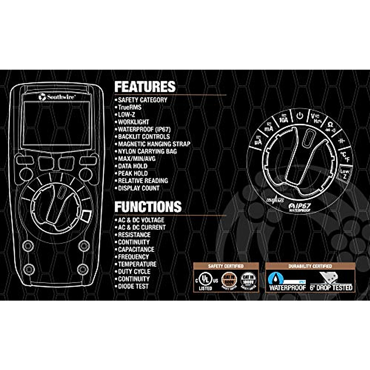 Southwire MULTIMETER, AUTO TECHPRO 14070T