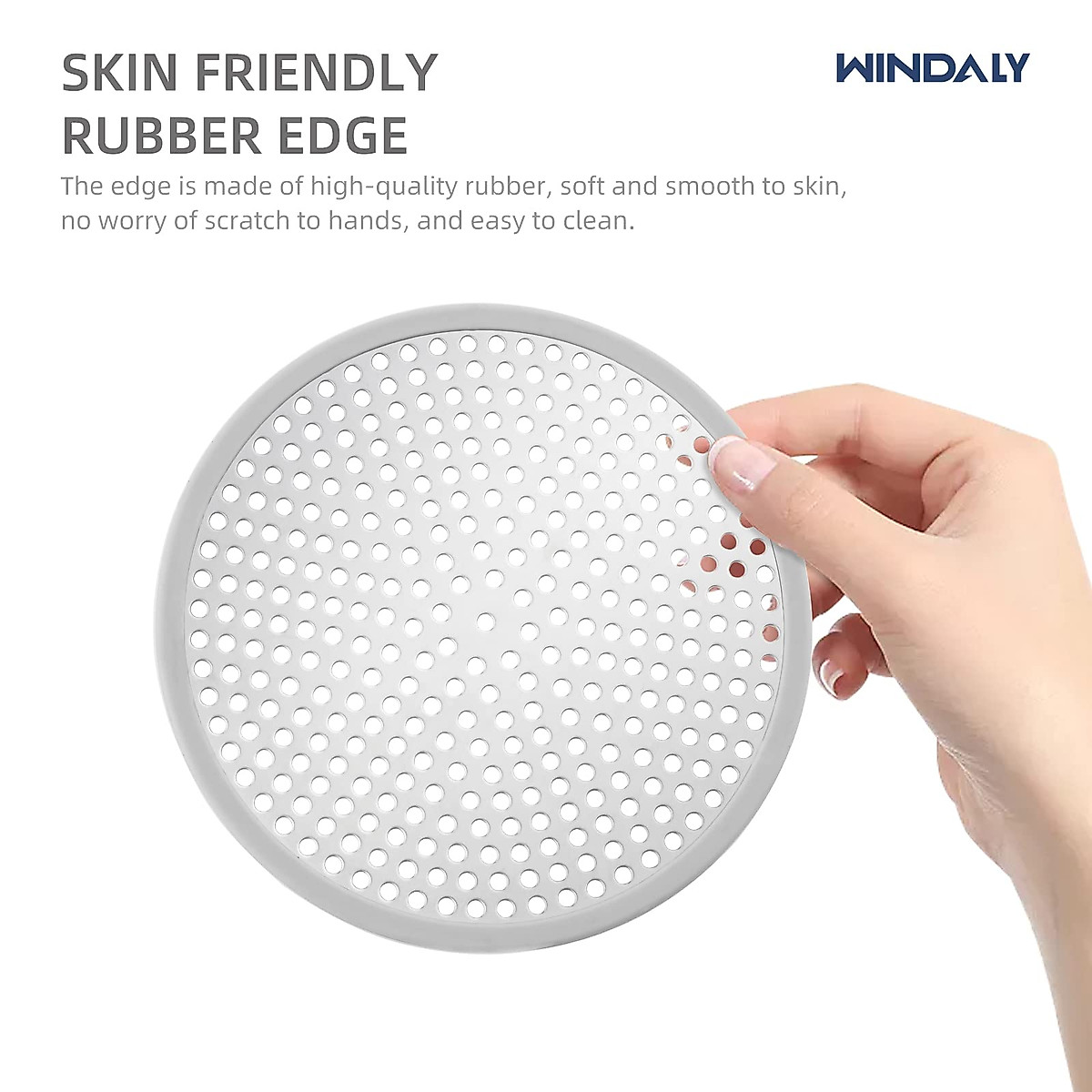WINDALY 3 Pack of Shower Drain Hair Catcher/Cover/Strainer, Stall Drain Protector/Cover, Stainless Steel (3 Pack)
