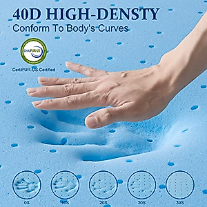 Maxzzz 3 Inch King Mattress Topper Memory Foam, Dual-Layer High-Density Medium Firm Foam Bed Topper for Back Pain Relief, Gel Memory Foam Mattress Pad, Certipur-Us Certified