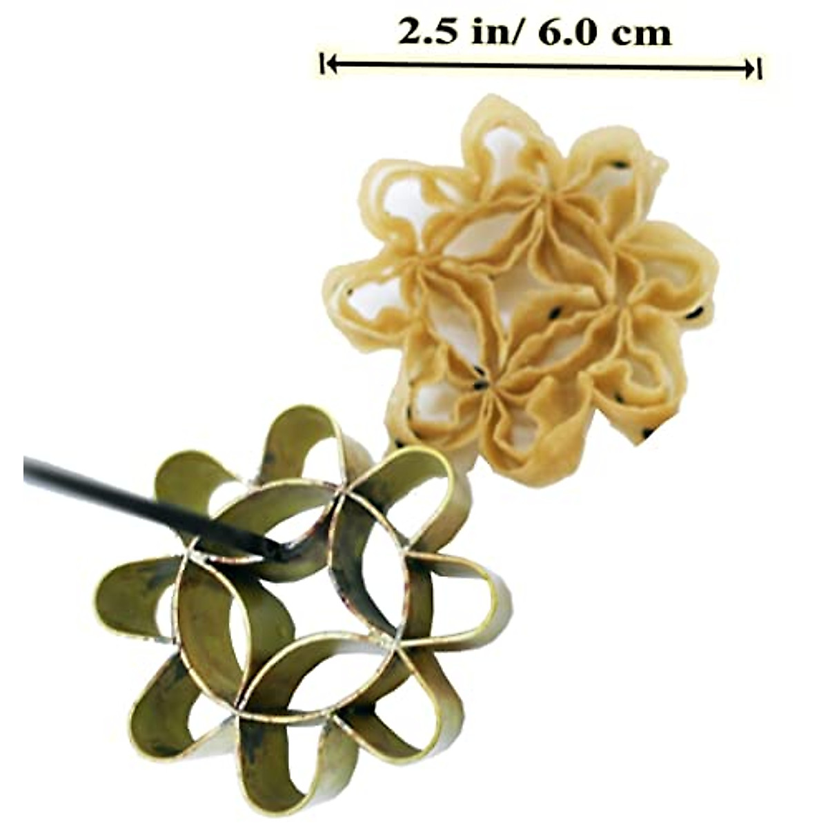 DOK JOK Cookie Bouquet Sunflower 2.5 Inch Diameter Crispy Biscuit Mould Brass Blossom Lotus Flowers Shaped Mold Maker Thailand Dessert Come with Thaise Thailndsk Thai Kanom Recipe Amazon