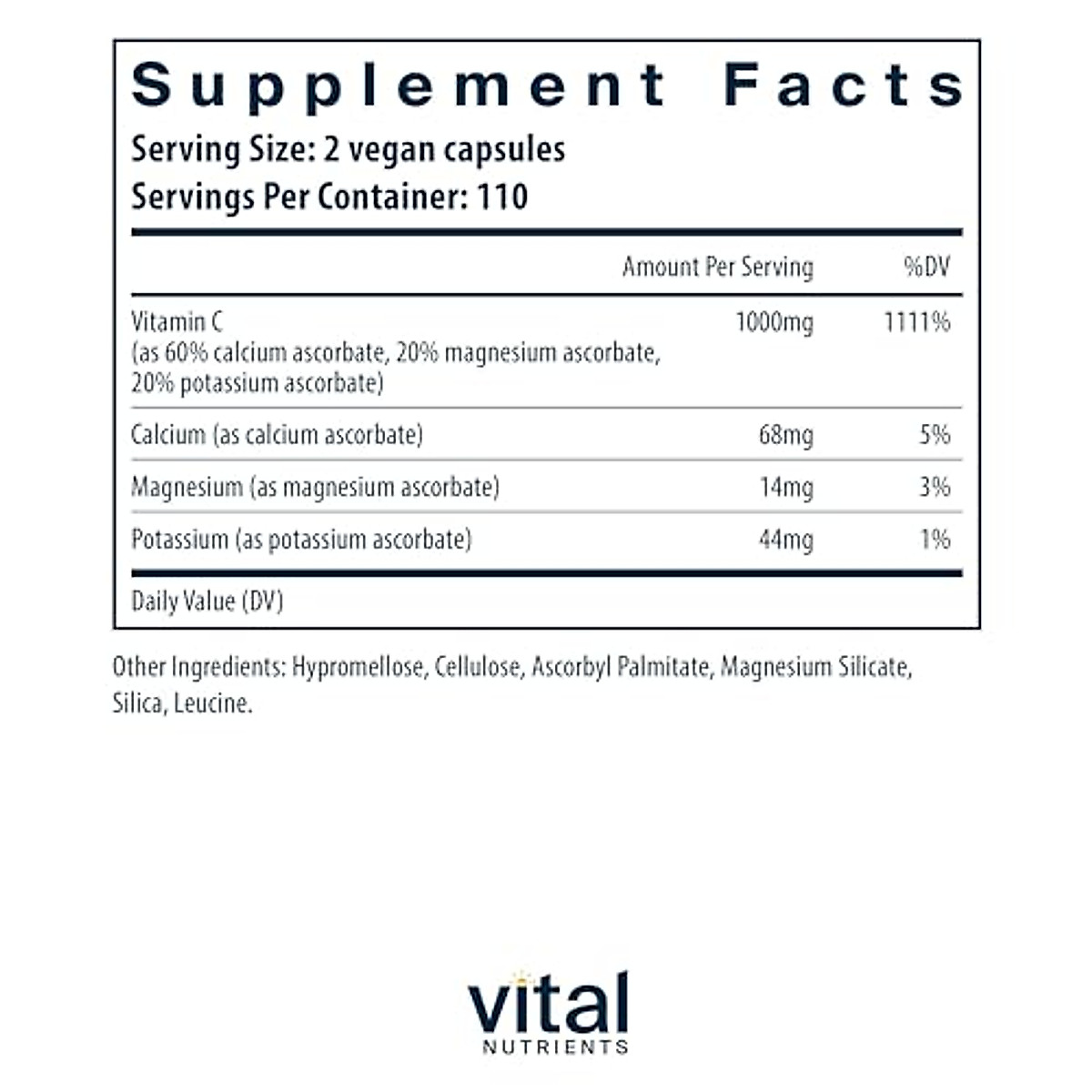 Vital Nutrients Buffered Vitamin C 500mg | Vegan Gentle Vitamin C for Sensitive Individuals* | Immune Support Supplement* | Gluten, Dairy and Soy Free | Non-GMO | 220 Capsules
