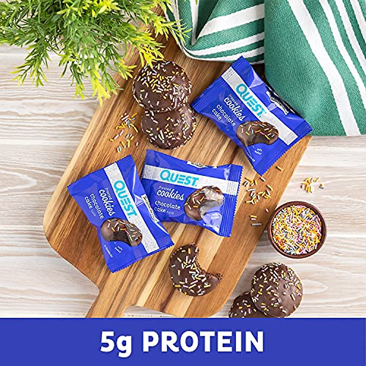 Quest Nutrition Chocolate Cake Frosted Cookies, 8 Count(Pack of 3)