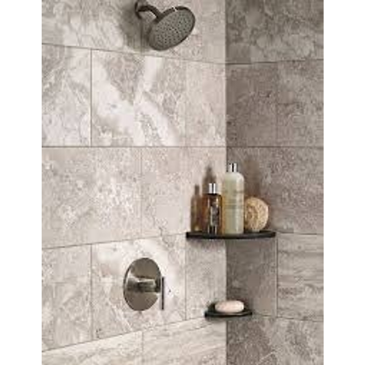 Tenedos Premium Quality Absolute Black Granite Corner Shelf Both Side Polished 9 Inch (1) Maintenance Free, Stain Resistant