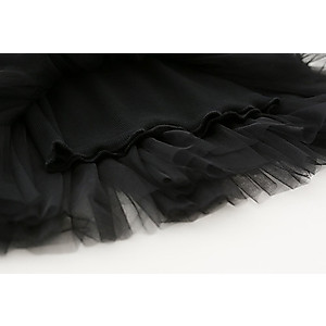 GSVIBK Baby Girls Tutu Dress Toddler Tulle Tutu Dress Infant Tulle Dresses Princess Party Dress 580 Black 4T