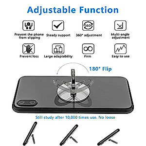 VOVIGGOL Cell Phone Ring Holder Stand 2 Pack, Glitter Phone Ring Bling Sparkle Finger Kickstand 360°Degree Rotation Clear Phone Ring Grip Compatible iPhone Cellphone Phone Case(Glitter Round)