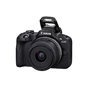 Canon EOS R50 Mirrorless Vlogging Camera (Black) w/RF-S18-45mm F4.5-6.3 is STM Lens, 24.2 MP, 4K Video, Subject Detection & Tracking, Compact, Smartphone Connection, Content Creator