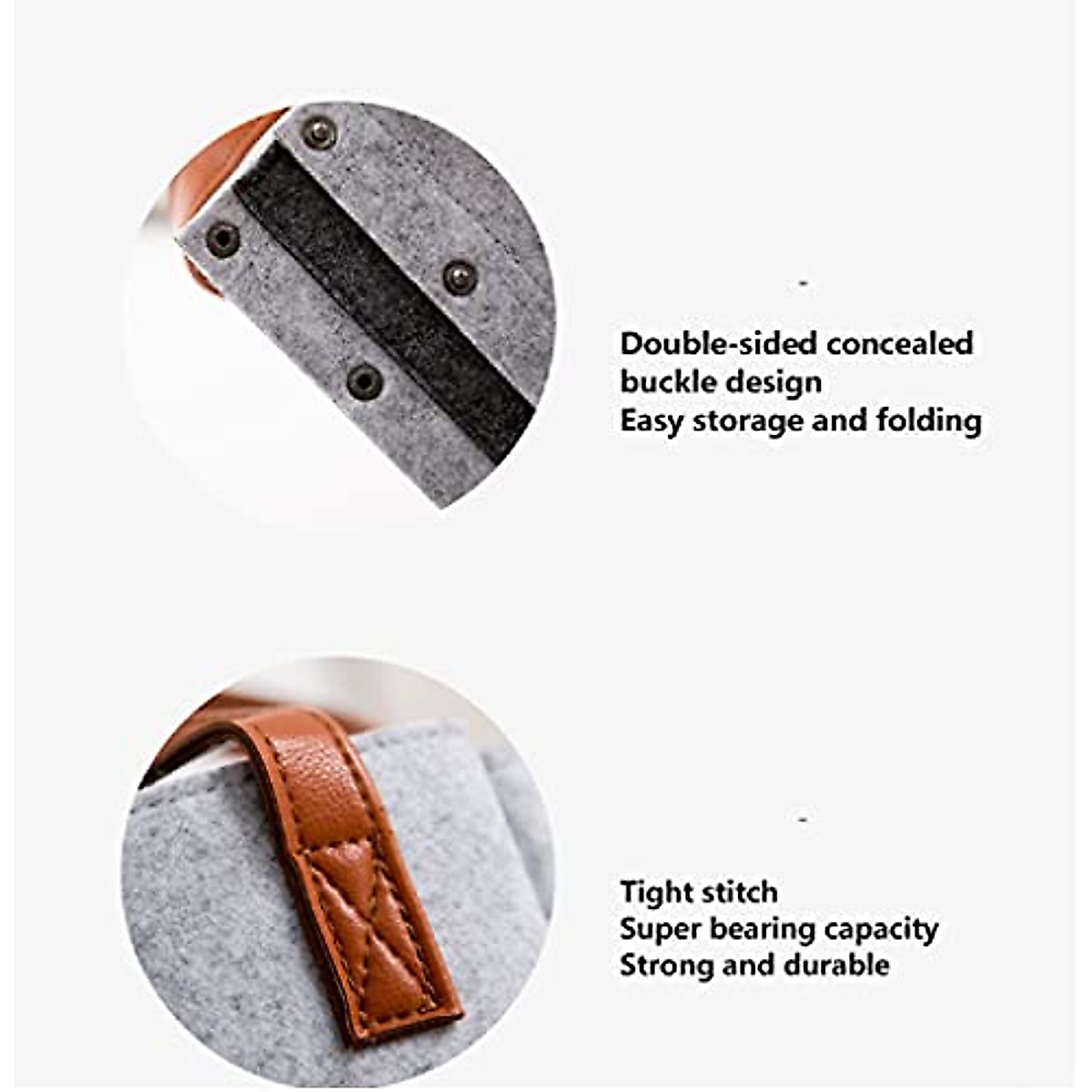 RuiYBuTi, Laundry Basket, Storage Bins Laundry Hamper Bag with Handle for Bedroom Laundry Room, Collapsible Felt Toy Storage Organizer Room Decor, Black