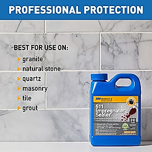Miracle Sealants 511 PT SG Impregnator Sealer for Stone, Tile, Slate, Ceramic, Quartz 16 oz, 1 Pint
