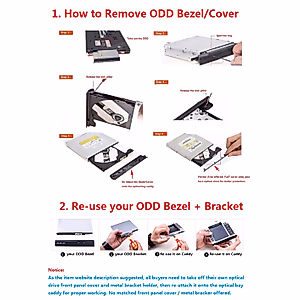 DY-tech 2nd Hard Drive HD SSD Caddy Frame Tray for DELL Latitude E5440 E5540 E6440 E6540 Swap GU90N