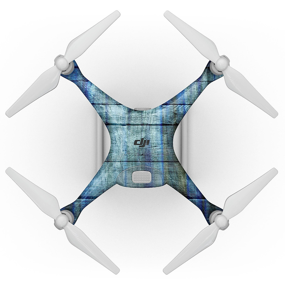 Design Skinz Design Skinz Blue and Green Tye-Dyed Wood Full-Body Wrap Decal Skin-Kit Compatible with The Drone DJI Inspire 1