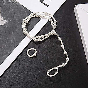 MauSong Pearl Barefoot Sandal Foot Jewelry Anklet Bracelet Ankle Chain, 1 Pieces