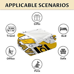 Excavator Blanket for Boys, Men, Excavator Lovers - Soft, Lightweight - 40x50 Inches Crib Size Throw Blanket for Bed, Couch, Sofa - Yellow Cute Lightweight Throws Gift