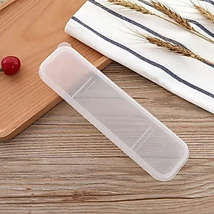 OriGlam Portable Flatware Box Travel Tableware Storage Case, Simple Tableware Storage Box Case for Cutlery Kit (White)