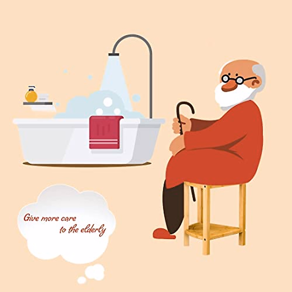 Bamfan Bamboo Corner Shower Bench Waterproof Stool with Space-Efficient Storage Shelf - Shower Stool Seat for Indoor or Outdoor Use