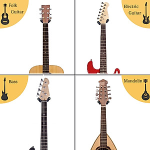 Onmiwod Guitar Wall Mount, Black Walnut Wood Guitar Hanger, U-Shaped Guitar Wall Hanger Mount, Guitar Holder Hook Stand Wall for Acoustic, Electric Guitar, Banjo, Bass, for Guitar Player Men Boy