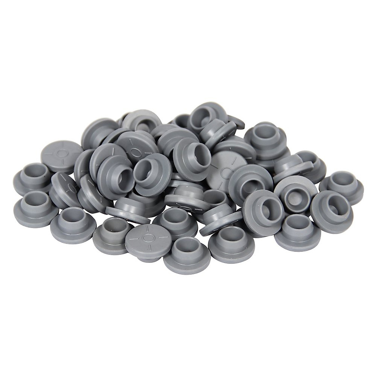 10ml Clear Glass Vials-2-1/2 Dram Clear Glass Headspace Vials with Black Plastic-Aluminum Flip Caps and Rubber Injection Stoppers, 100 Pack, 20mm Flat Bottom Lab Vial