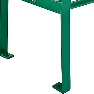 Global Industrial 4' Horizontal Steel Slat Outdoor Park Bench with Back, Green