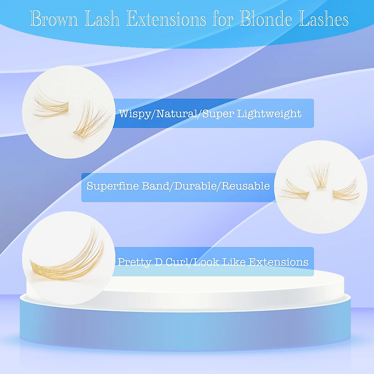 Brown Lash Clusters Blonde Lash Extension 96pcs Light Brown Cluster Lashes D Curl 8-16mm Wispy Individual Lashes With Clear Lash Band Eyelash Extension Clusters By DAODER(Brown Lash Cluster 007)