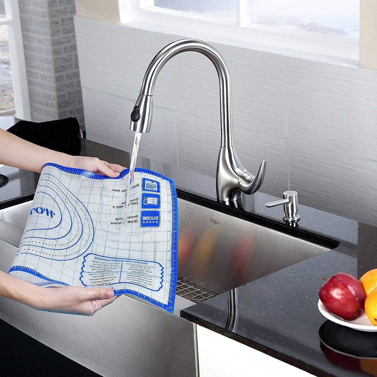 HOTPOP 26 x 16 Inches Extra Thick Nonstick Silicone Pastry & Pie Crust Mat Rolling with Measurements, Kneading and Baking Dough Pastry Pie Crust Bun - Bread Making Mat - Silicone Pie Crust Rolling Mat