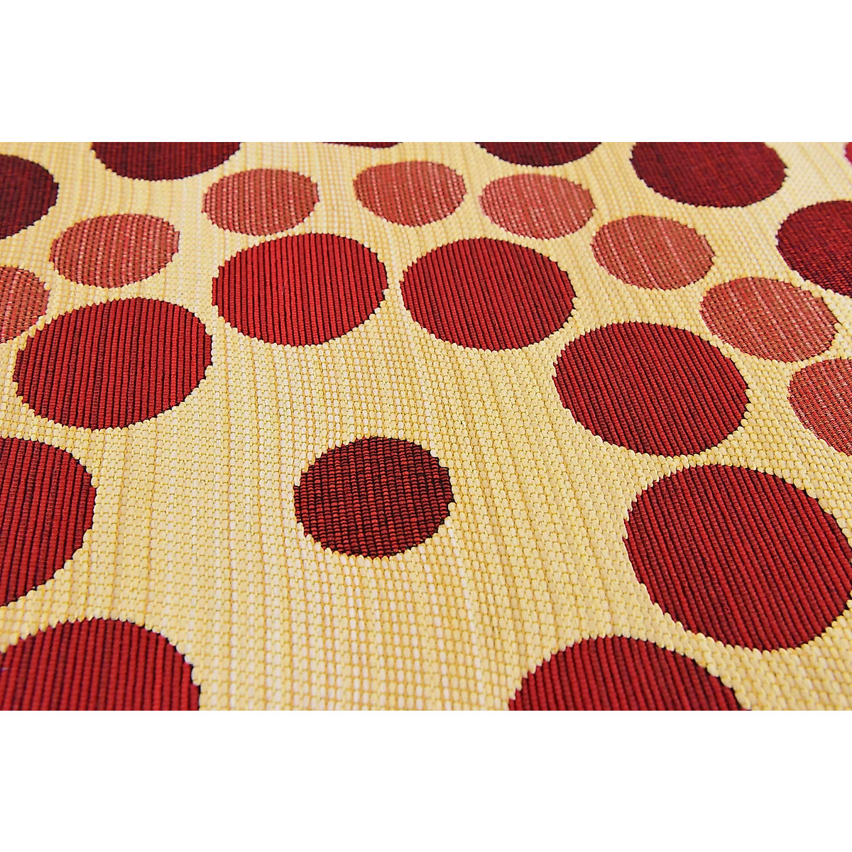 Unique Loom Outdoor Modern Collection Area Rug - Spark (10' x 12' 2" Rectangle, Beige/ Burgundy)
