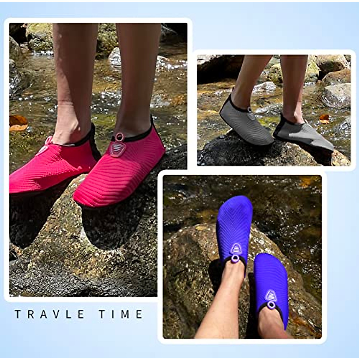 Women's Water Shoes Aqua Socks for Outdoor Beach Swim Surf Yoga Exercise Beach Swim Barefoot Sports Shoes（Royal Blue, 6.5-7.5