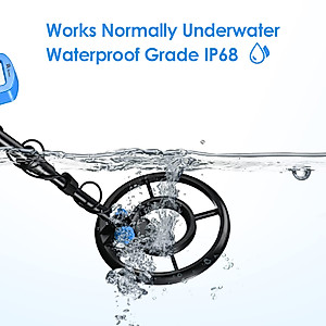 Metal Detector for Kids - Kid Metal Detector Junior 7.4 Inch Waterproof Search Coil Junior Metal Detector LCD 24 Inch to 35 Inch Adjustable Stem Buzzer Vibration Sound 2 Pouds Lightweight Easy to Use