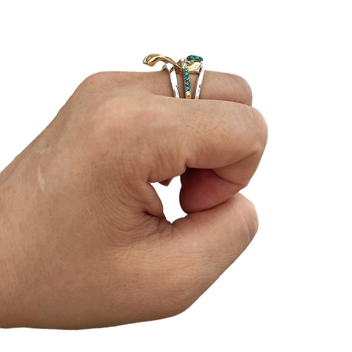 Twin Six 3-in-1Helmet Ring, Fadeless Environmentally Friendly Zinc Alloy Golden Superhero Rings, 7-9 Gift for Women, Men (8)