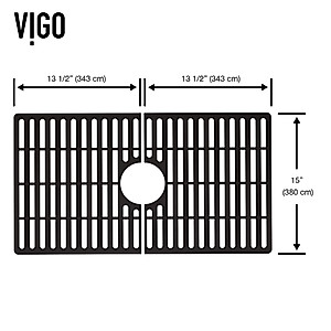 VIGO 27 in. x 15 in. Silicone Bottom Grid for Single Bowl Kitchen Sink in Matte Black - VGSG3018MB