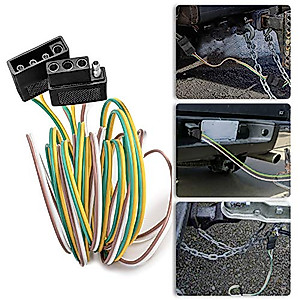 CZC AUTO 4 Pin Trailer Light Wire Harness Extension 18 Gauge 4-Way Flat Wiring Connector, 25ft, for Trailer Boat Car RV Truck