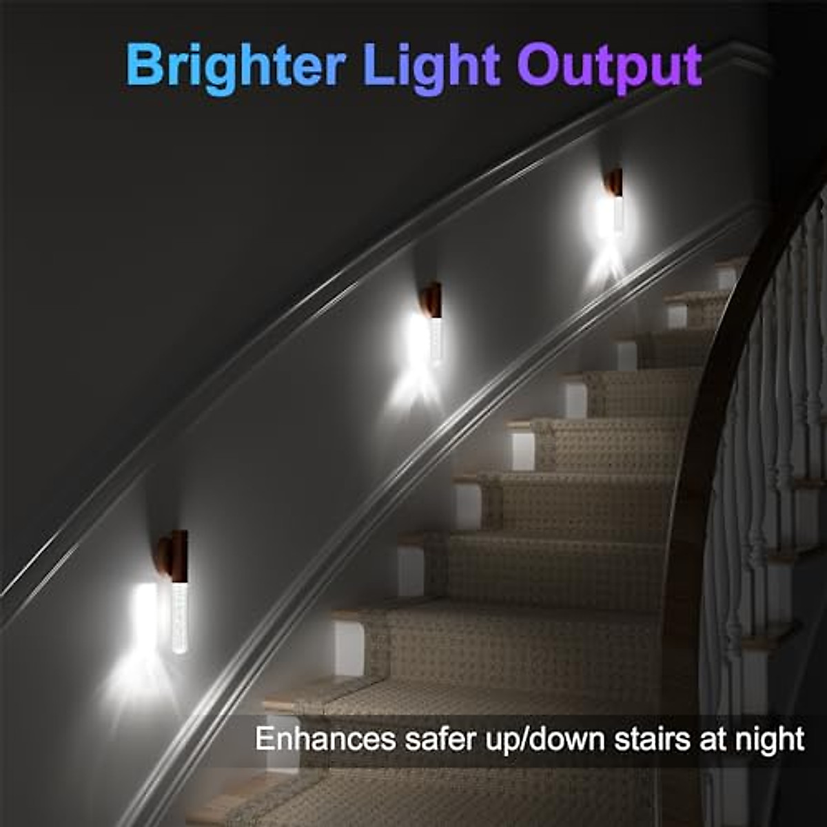 EGARNGY Motion Sensor Night Lights Indoor with Powerful Magnetic, 3 Colors/Acrylic Bubble Crystal Wall Sconce, Rechargeable Battery LED Wall Lights for Hallway/Stairway/Bedroom/Bathroom (1Pcs)