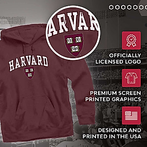 Campus ColorsCampus Colors Adult Arch & Logo Soft Style Gameday Hooded Sweatshirt (Harvard Crimson - Red, Large)