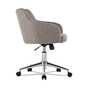 Alera ALECS4251 Captain Series Chrome Base 275 lbs. Capacity Mid-Back Chair - Gray Tweed