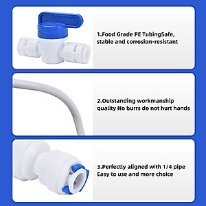Refrigerator Water Line Kit, CNAODUN Ice Maker Water Line Kit with 1/4" OD 39.4ft Water Line Reverse Osmosis Quick Connect Fittings Push To Connect Water Tube Fittings for Fridge Ice Maker