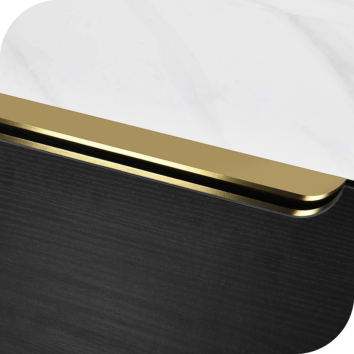 HERNEST Bathroom Vanity with Sink 36 Inch Bathroom Cabinet Freestanding Storage Vanity with Rock Panel Countertop, Ceramic Basin Sink and 4 Drawers, Black