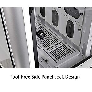 Thermaltake Level 20 HT Snow Edition 4 Tempered Glass Type-C Fully Modular E-ATX Full Tower Computer Chassis with 2 140mm Top Fan Pre-Installed CA-1P6-00F6WN-00