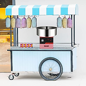 ROVSUN 21 Inch Cotton Candy Machine, Electric Cotton Candy Maker Candy Floss Machine w/Stainless Steel Bowl, Sugar Scoop and Large Storage Drawer for Commercial Home Party Carnival, Pink