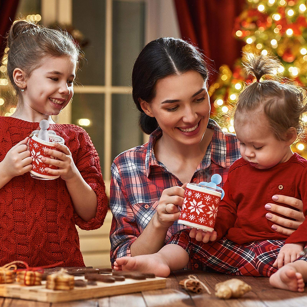 2 Pieces Tea Infuser for Loose Tea Cute Fine Mesh Tea Strainer Stainless Steel Tea Filter Ball Tea Diffuser Steeper for Teacups Teapots (Blue, Gray)