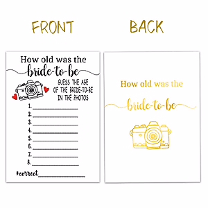 ukebobo Bridal Shower Games - How Old is The Bride Wedding Shower Games for Guests - Bachelorette Party Games for 40 Guests