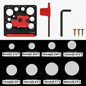 Dowel Maker Jig Kit, High Speed Carbide Inserts Dowel Maker, Metric 8mm to 20mm Dowel Maker, Woodworking Electric Drill Milling Dowel Round Rod Auxiliary Tool (Metric 8 Holes)