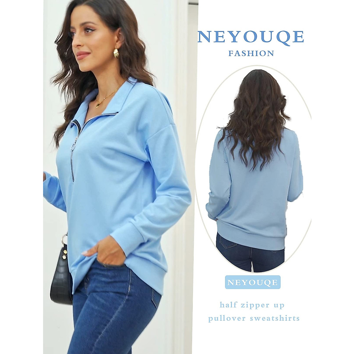 NEYOUQE womens varsity shirt y2k red workout sweater zip up jacket fall for women wine red long sleeve t shirt crewneck sweatshirt blouse yoga cute gym ribbed top match ladies sweaters jackets M