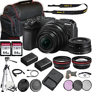 Nikon Z30 Mirrorless Camera w/NIKKOR Z DX 16-50mm f/3.5-6.3 VR Lens + 128GB Memory + Case + Tripod + 3 Piece Filter Kit + More (30pc Bundle) (Renewed)