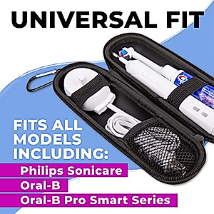 Wilken Electric Toothbrush Case | Universal Travel Case | EVA Toothbrush Case | Compatible with Oral B Pro, Phillips Sonicare and More (Black)