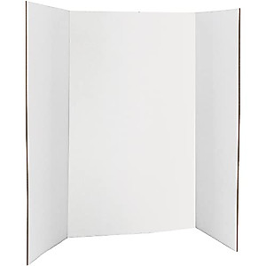 Trifold Poster Board 36" x 48" White Presentation Board Science Fair Display Boards - for School, Fun Projects and Business Presentations - by Emraw