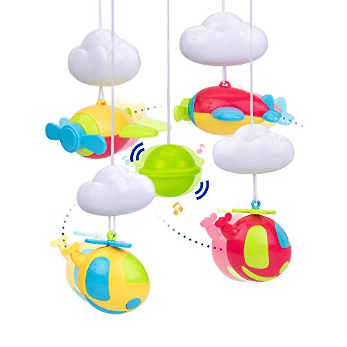 UNIH Baby Crib Mobile with Lights and Music, Moon and Stars Projection for Infants