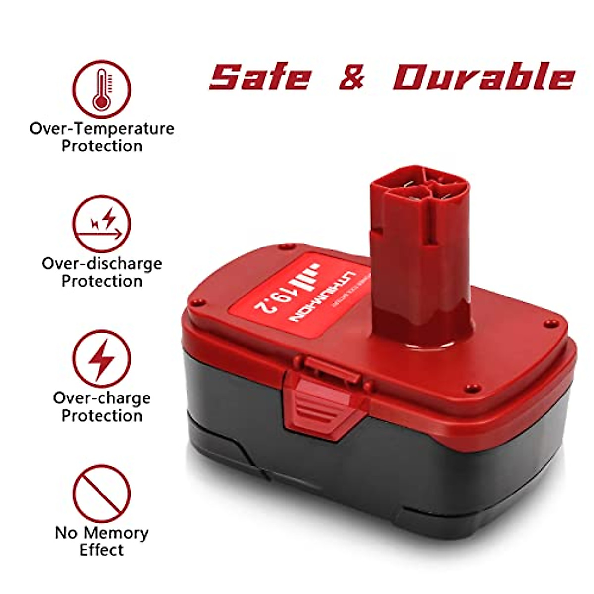 Upgraded 2 Pack 6000mAh 19.2V C3 Replacement Battery Compatible with Craftsman 19.2 Volt Battery Lithium-ion XCP DieHard 315.115410 315.11485 130279005 1323903 120235021 11375 11376 Cordless Tools