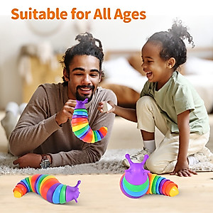 Sensory Fidget Toys for Kids and Adults, Slug Sensory Toys for Autistic Children Baby & Toddler Bluey Toys, Slinky Fidget Toys Adults Fidgets for Classroom Toys Toddler Toys for Children Age 3+