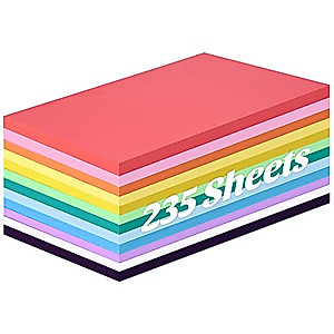 3 otters 235 Sheets Construction Paper, Heavy Duty Craft Paper A4 Colored Art Cardstock 150 GSM 12 Colors for DIY Crafts Card Making Scrapbook Classroom Supplies