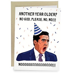 Sleazy Greetings Funny The Office Birthday Cards For Men Women | NOOO Michael Scott Card For Him Her